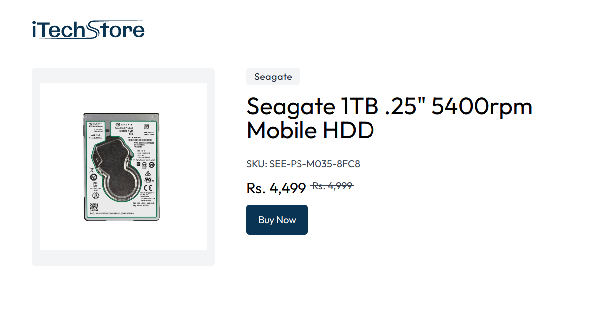 Seagate 1TB .25" 5400rpm Mobile HDD - iTechStore