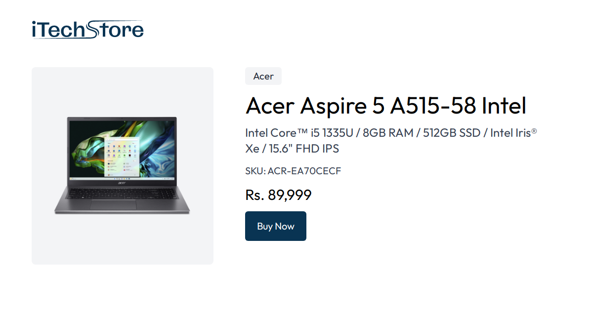 Acer Aspire 5 A515-58 - Intel Core™ i5 1335U / 8GB RAM / 512GB SSD ...