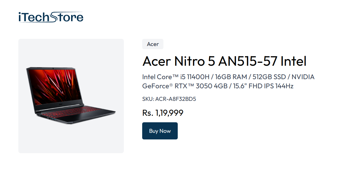Acer Nitro 5 AN515-57 - Intel Core™ i5 11400H / 16GB RAM / 512GB SSD ...