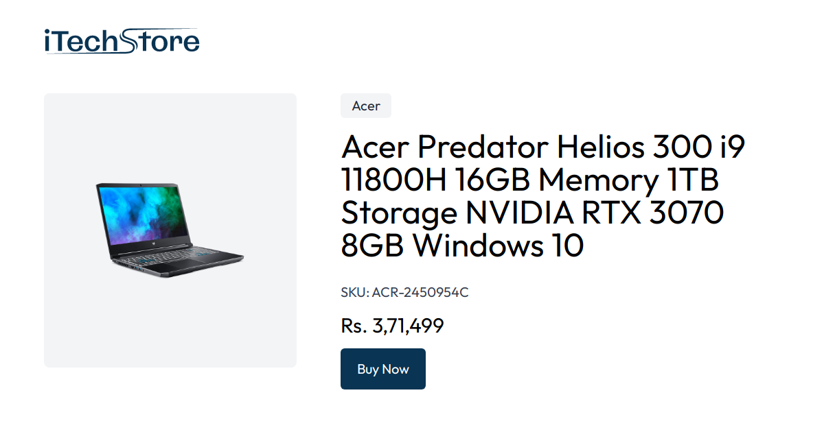 Acer Predator Helios 300 i9 11800H 16GB Memory 1TB Storage NVIDIA RTX ...