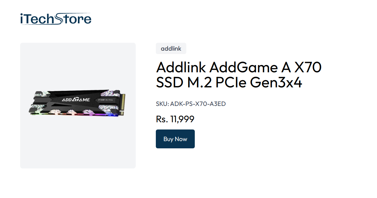 Addlink AddGame A X70 SSD M.2 PCIe Gen3x4 - iTechStore