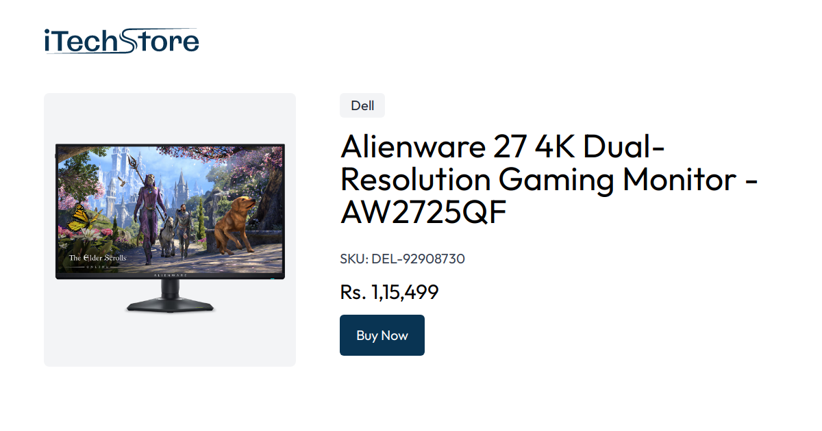 Alienware 27 4K Dual-Resolution Gaming Monitor - AW2725QF - iTechStore