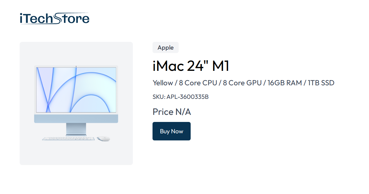 iMac 24" M1 - Yellow / 8 Core CPU / 8 Core GPU / 16GB RAM / 1TB SSD ...