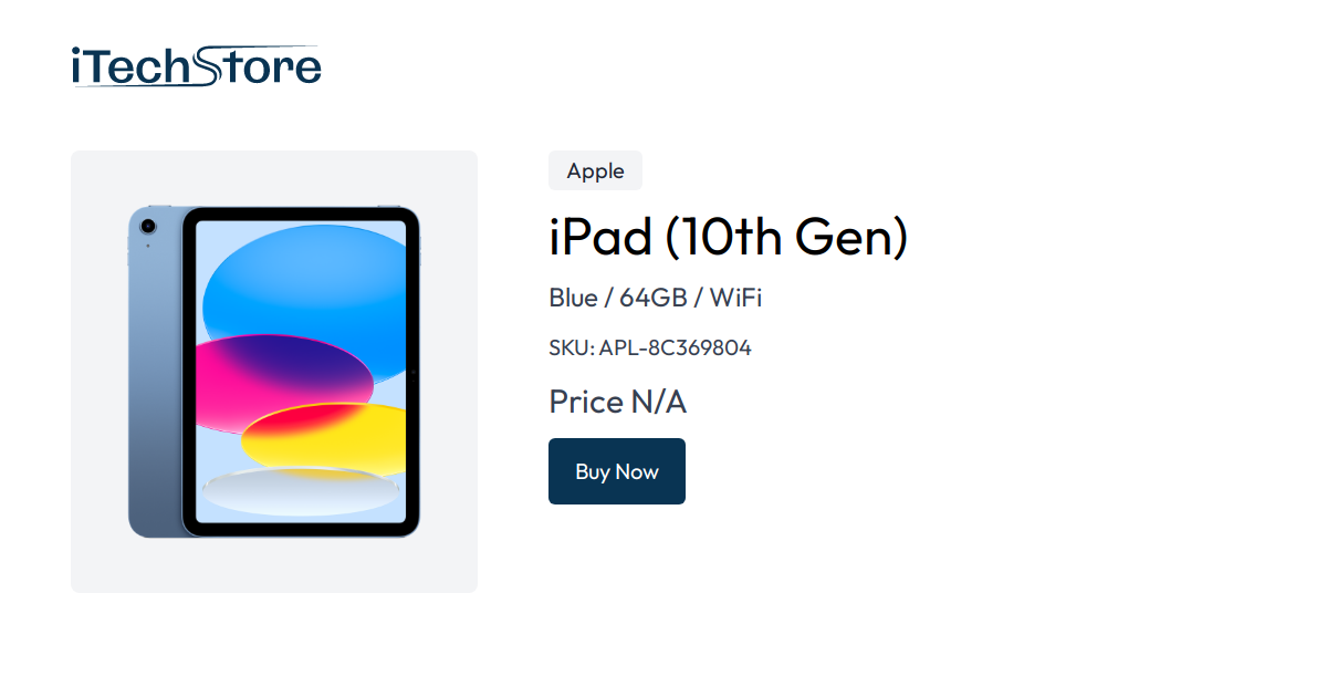 iPad (10th Gen) - Blue / 64GB / WiFi - iTechStore