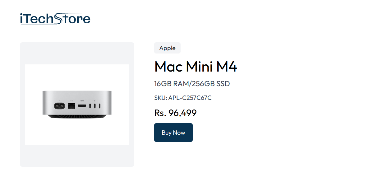 Mac Mini M4 - 16GB RAM/256GB SSD - iTechStore