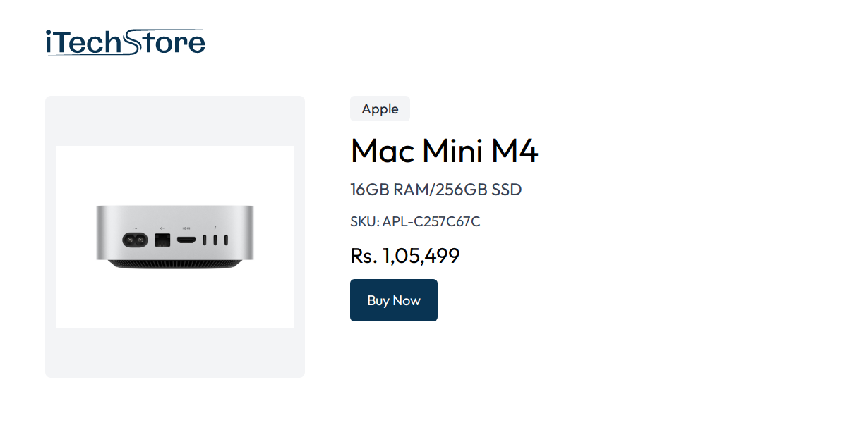 Mac Mini M4 - 16GB RAM/256GB SSD - iTechStore