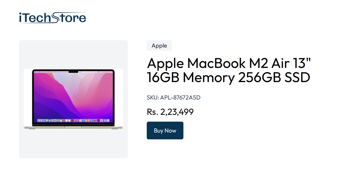Apple MacBook M2 Air 13" 16GB Memory 256GB SSD - Apple M2, Apple 8 core ...