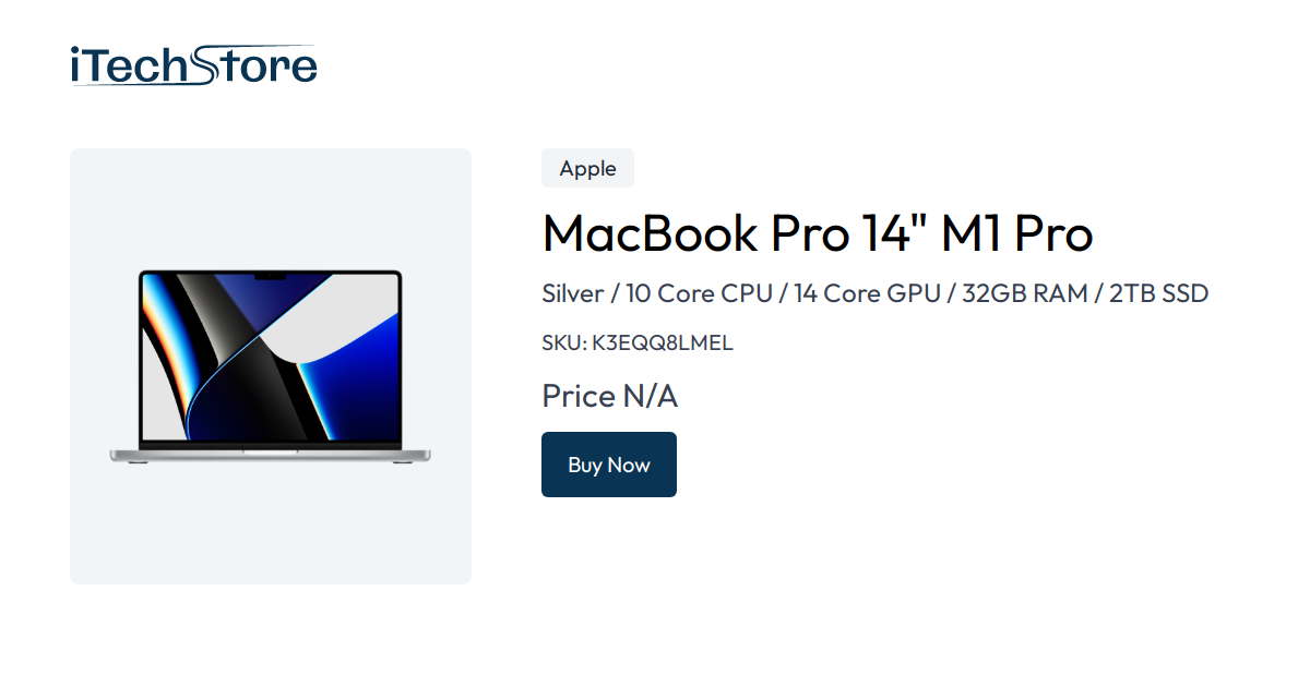 MacBook Pro 14" M1 Pro - Silver / 10 Core CPU / 14 Core GPU / 32GB RAM ...