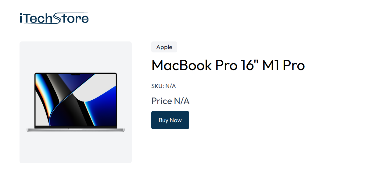 MacBook Pro 16" M1 Pro - iTechStore