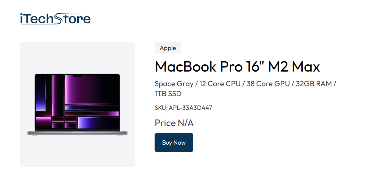 MacBook Pro 16" M2 Max - Space Gray / 12 Core CPU / 38 Core GPU / 32GB ...