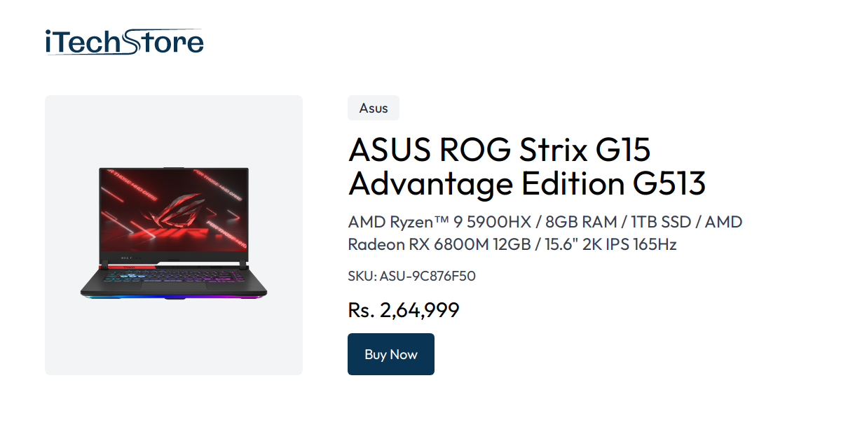 ASUS ROG Strix G15 Advantage Edition G513 - AMD Ryzen™ 9 5900HX / 8GB ...