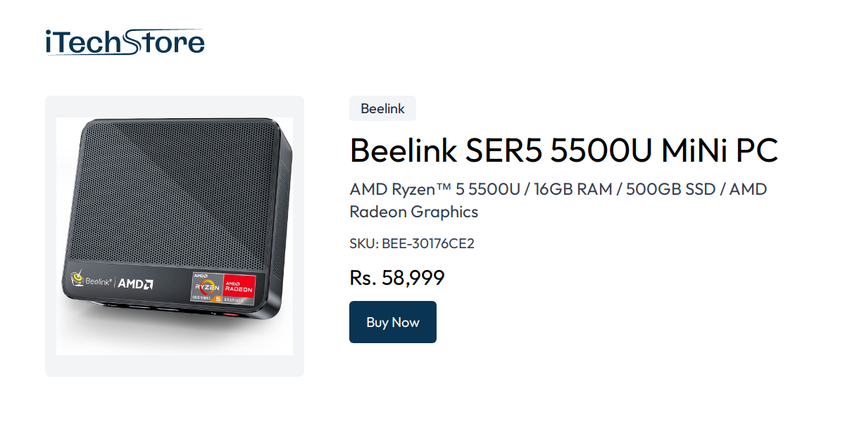 Beelink SER5 5500U MiNi PC - AMD Ryzen™ 5 5500U / 16GB RAM / 500GB SSD ...