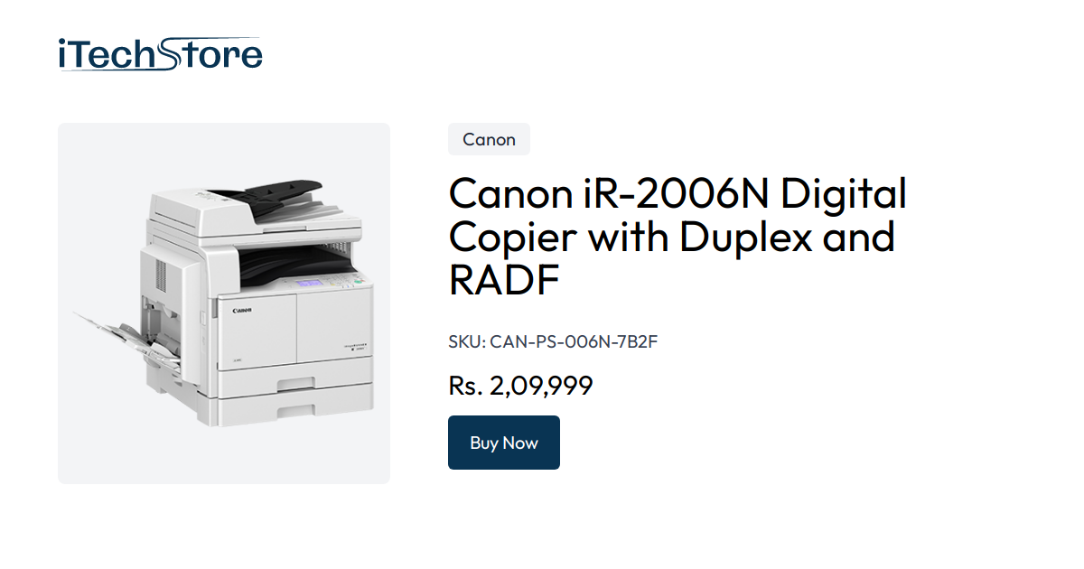 Canon iR-2006N Digital Copier with Duplex and RADF - iTechStore