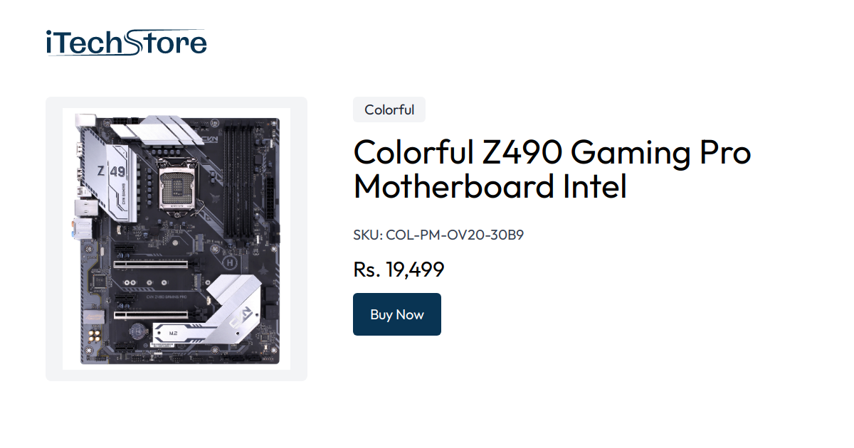 Colorful Z490 Gaming Pro Motherboard Intel - iTechStore