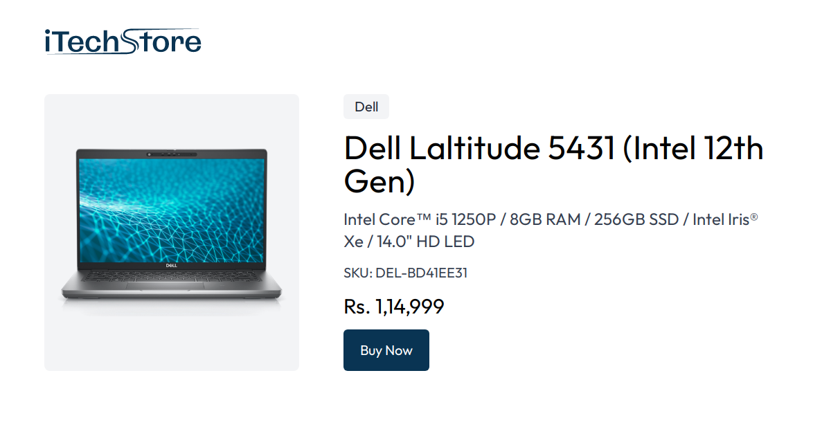 Dell Laltitude 5431 (Intel 12th Gen) - Intel Core™ i5 1250P / 8GB RAM ...