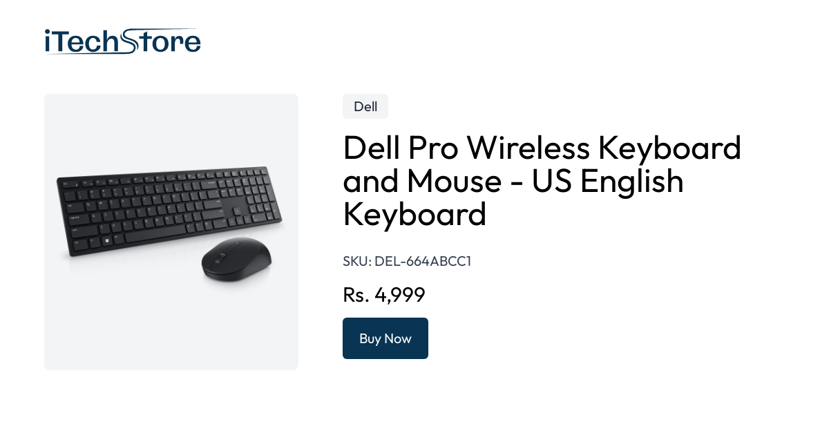 Dell Pro Wireless Keyboard and Mouse - US English Keyboard - iTechStore