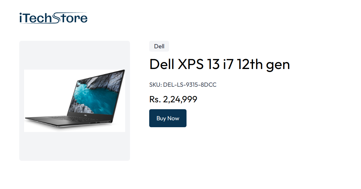 Dell XPS 13 i7 12th gen - iTechStore