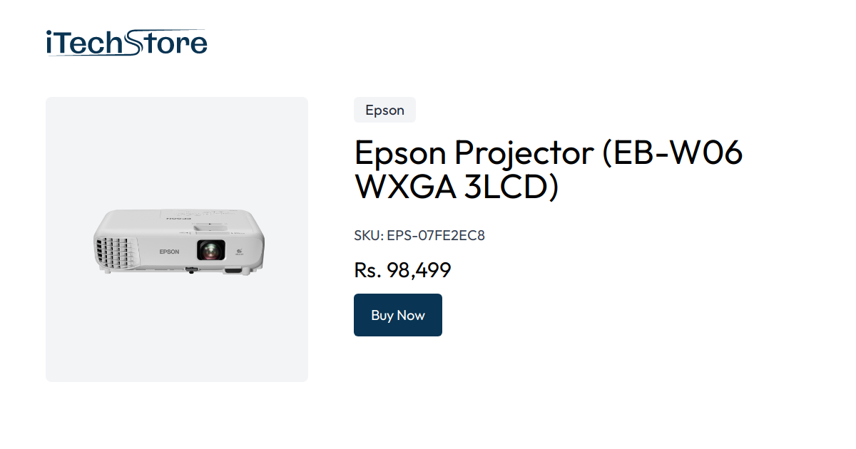 Epson Projector (EB-W06 WXGA 3LCD) - iTechStore
