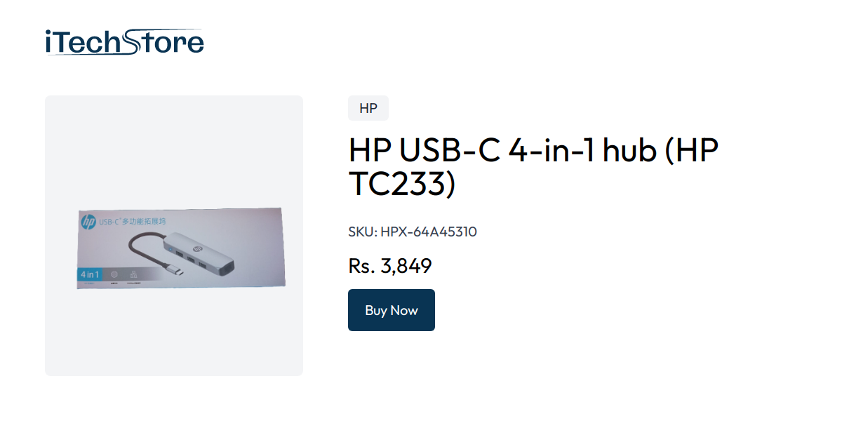 HP USB-C 4-in-1 hub (HP TC233) - iTechStore