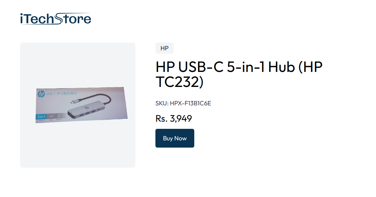 HP USB-C 5-in-1 Hub (HP TC232) - iTechStore