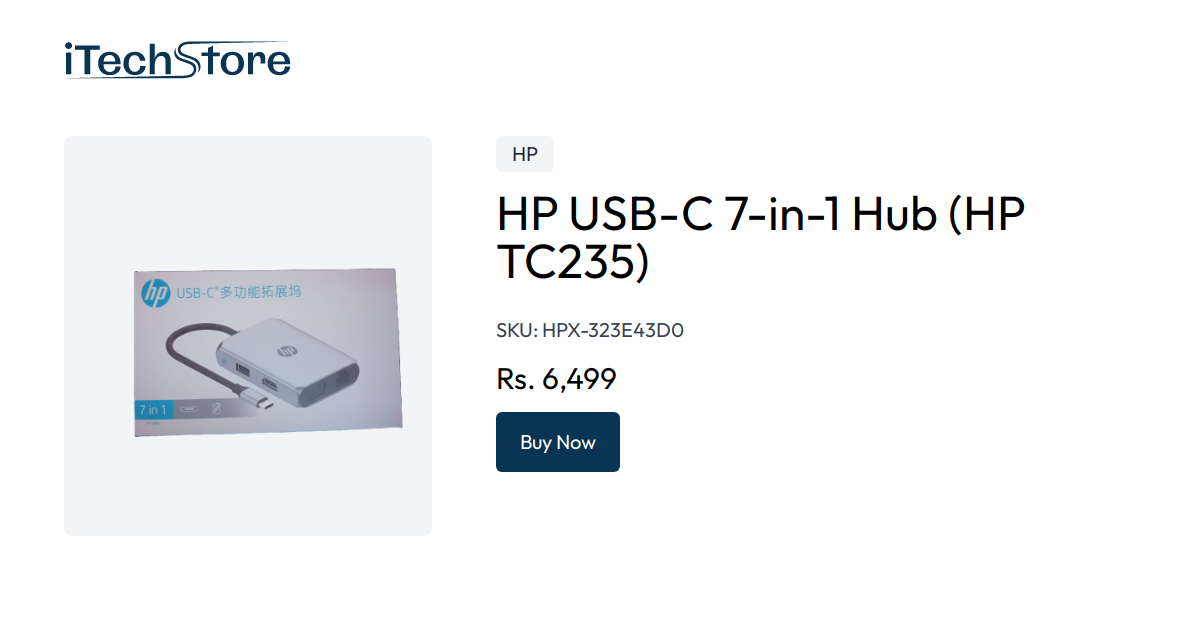 HP USB-C 7-in-1 Hub (HP TC235) - iTechStore