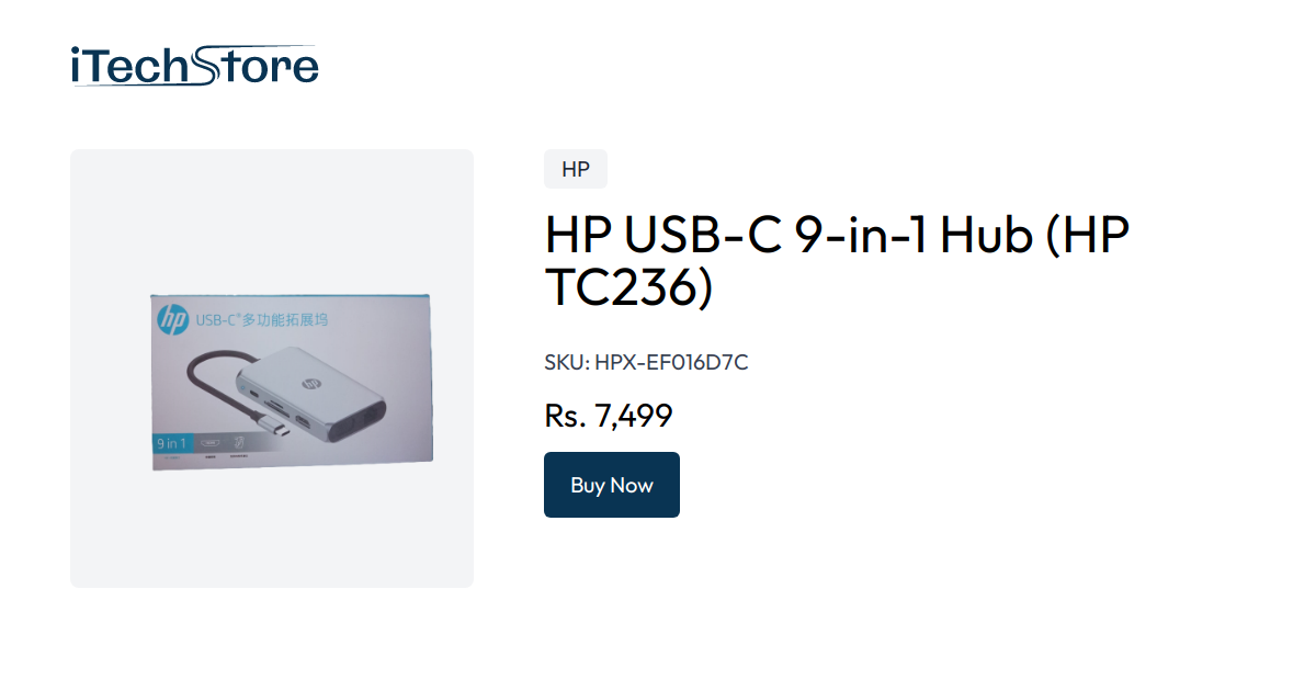 HP USB-C 9-in-1 Hub (HP TC236) - iTechStore