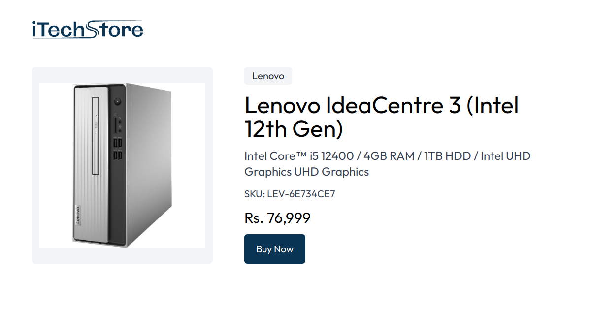 Lenovo IdeaCentre 3 (Intel 12th Gen) - iTechStore