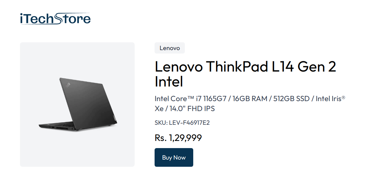 Lenovo ThinkPad L14 Gen 2 - Intel Core™ i7 1165G7 / 16GB RAM / 512GB ...