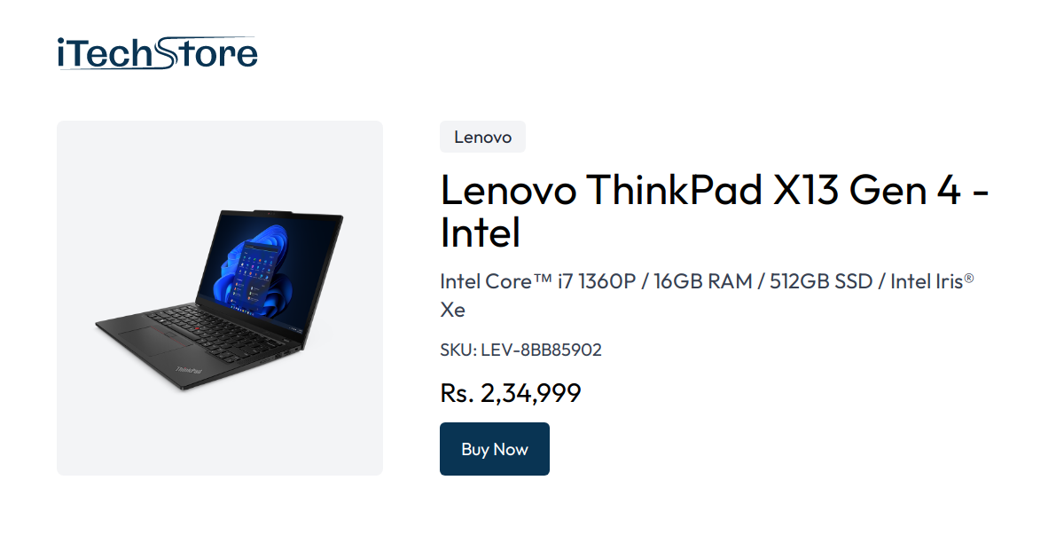 Lenovo ThinkPad X13 Gen 4 - Intel - iTechStore