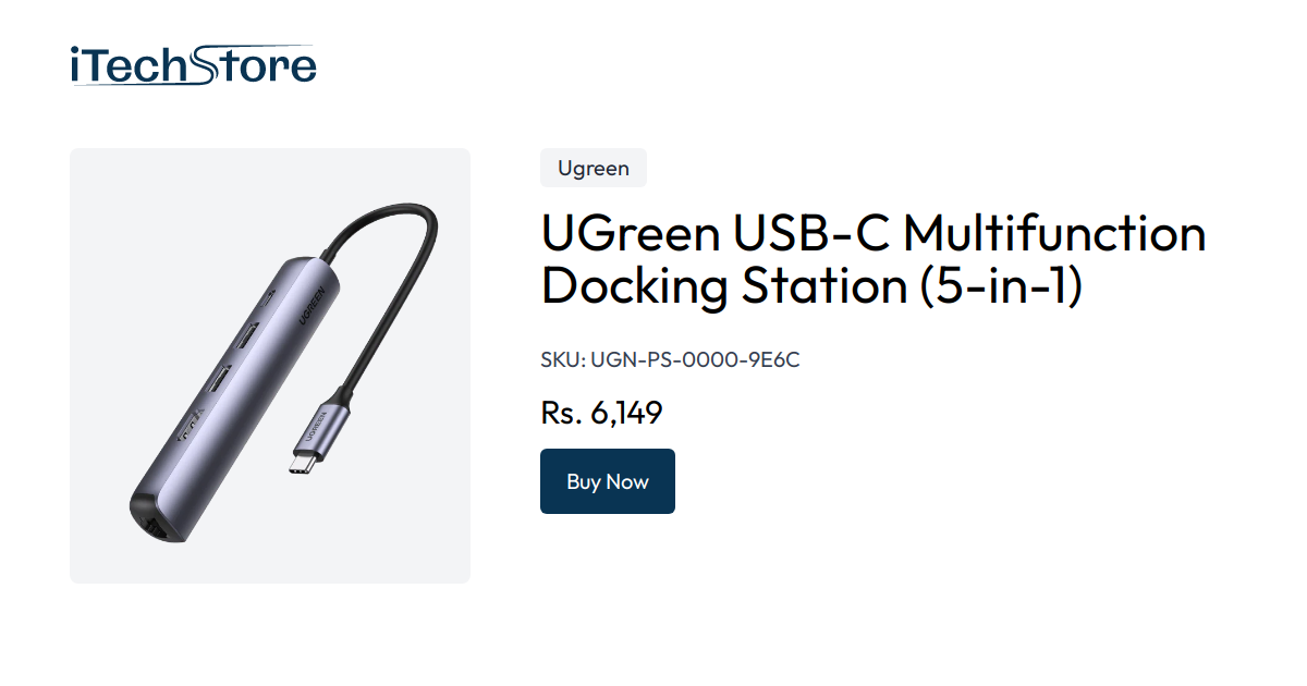 UGreen USB-C Multifunction Docking Station (5-in-1) - iTechStore