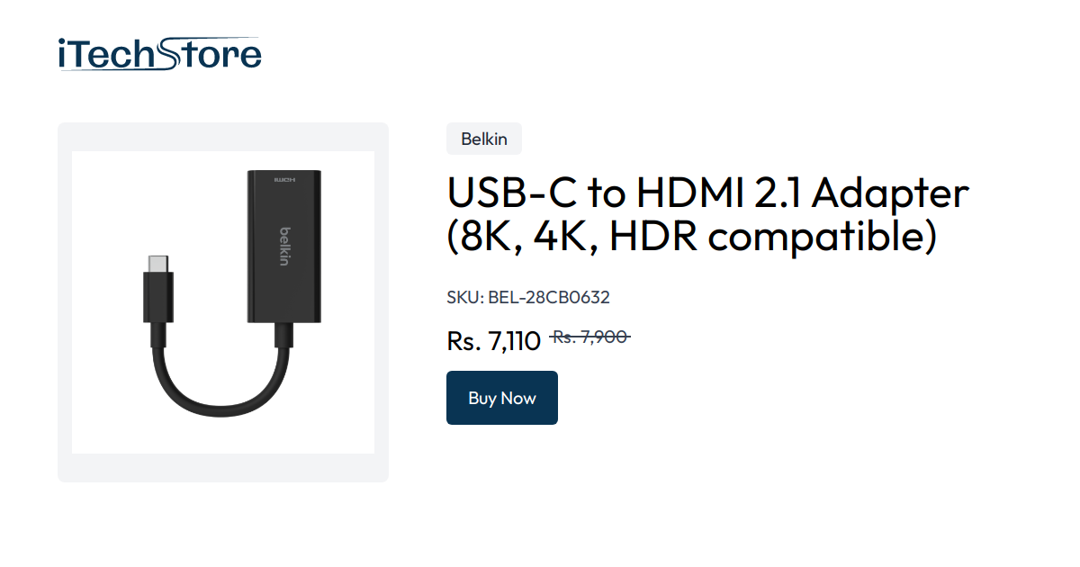 USB-C to HDMI 2.1 Adapter (8K, 4K, HDR compatible) - iTechStore