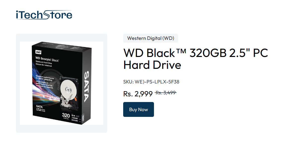 WD Black™ 320GB 2.5" PC Hard Drive - iTechStore